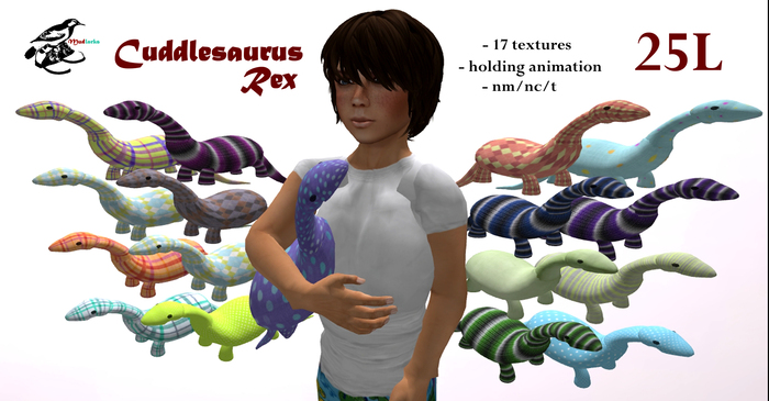 Second Life Marketplace - Mudlarks Cuddlesaurus Rex - 17 Texturechanges!